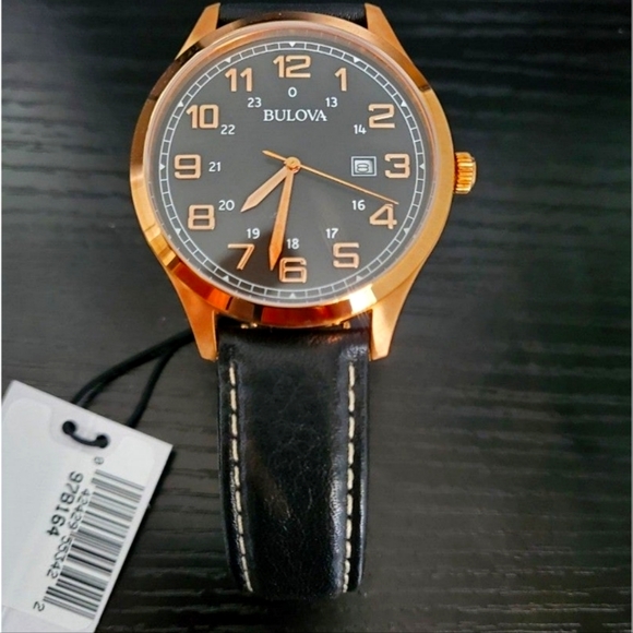 Bulova | Accessories | New In Box Bulova Mens Quartz Rose Goldtone Case ...